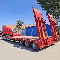 China Customization Low Bed Semi Trailer with 2inch Kingpin Landing Gear 28t Tire 235 75r 2205 for sale