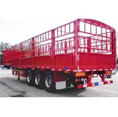 China 1 70FT 3 Axle Side Wall Cargo Semi Trailer with 30ton Capacity and Drop Side Fence for sale