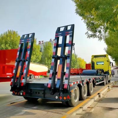 China 2 3 4 Axle Low Bed Low Boy Heavy Duty Truck Trailer No ABS Anti-lock Braking System for sale