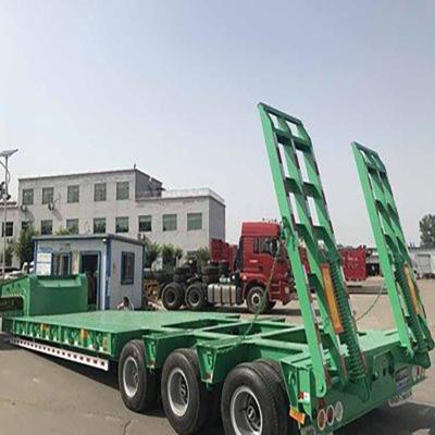 China Mac Pherson Type Flatbed Container Semi Trailer Trucks for Heavy Equipment Transport for sale