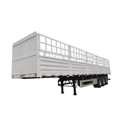 China 3 Axle Fence Semi Trailer Stake Style for High Side Wall Trailer Animal Transport for sale