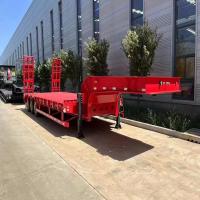 China 4 Pairs and 2 Singles Straight Plate Type 40FT Low Bed Lowboy Container Semi Trailer for sale