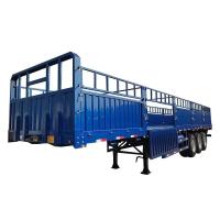 China 3 Axle Fence Semi Trailer Stake Style for High Side Wall Trailer Animal Transport for sale