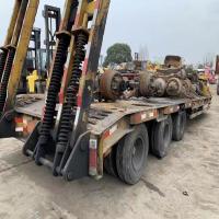 China Customization 3 Axles 80 100ton Capacity Lowboy Semi Trailer for Front Loader Low Bed for sale