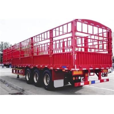 China 80 Tons Container Cargo Fence Trailer Warehouse Type Customize Sidewall Truck Trailer for sale