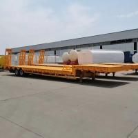 China Low Bed Truck Trailer 3 4 Axle Heavy Duty 60 80 100 Ton Gooseneck Low Loader Trailer for sale