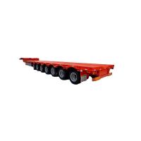 China Hydraulic Steering Axle Heavy Duty Flat Lowbed Semi Trailer for Heavy Cargo Transport for sale