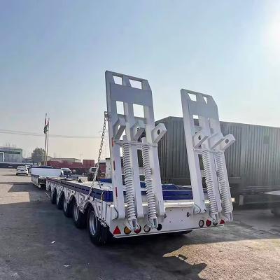 China 3axles Extendable Lowbed Semi-Trailer 65t Low Bed Trailer Dimensions 13000*3000*3300 for sale