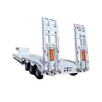 China Truck Trailer Flatbed Trailer 3 Axles Container Carrier Truck 60tons 13m Tire 12r22.5 for sale