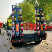 China Tire Number 12 Extendable 3 Axle Low Bed Trailer Dual Hydraulic Lowbed Semi Truck Trailer for sale