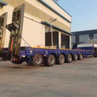 China Tire Number 12 Extendable 3 Axle Low Bed Trailer Dual Hydraulic Lowbed Semi Truck Trailer for sale
