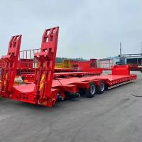 China 50 Tons Lowbed Semi Truck Low Bed Trailers for Heavy Duty Equipments at Affordable for sale