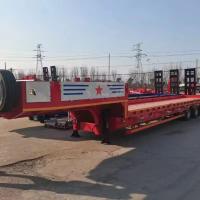 China 50 Tons Lowbed Semi Truck Low Bed Trailers for Heavy Duty Equipments at Affordable for sale