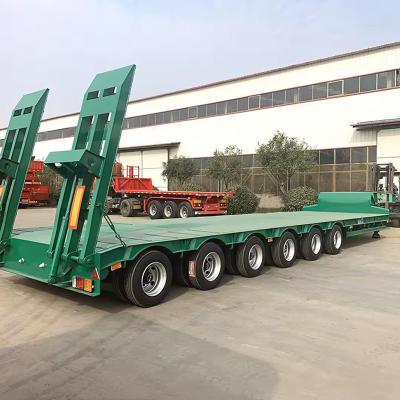 China 80ton 20ft 40ft 45ft Flatbed Semi Trailer with 3 Year After-sales Service and 12r22.5 Tires for sale