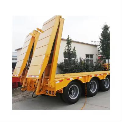 China 40FT 60FT Semi Trailer Lowbed with Long Gooseneck and Three Lines Six Axes Latest Version for sale