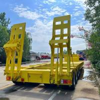 China Durable 13t Axle Low Center of Gravity Bed Trailer for Heavy Equipment Transportation for sale