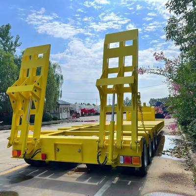 China Durable 13t Axle Low Center of Gravity Bed Trailer for Heavy Equipment Transportation for sale