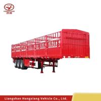 China 2 Axles 60 Tons Animal Transport Pile Fence Cargo Truck Fence Trailer Custom Made for sale