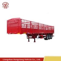 China 2 Axles 60 Tons Animal Transport Pile Fence Cargo Truck Fence Trailer Custom Made for sale