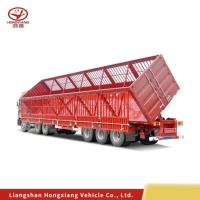 China 2 Axles 60 Tons Animal Transport Pile Fence Cargo Truck Fence Trailer Custom Made for sale
