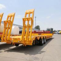 China 3 Axles 60t Lowboy Trailer Tread 2240mm Landing Leg Manual for Semi-Trailer Transport for sale