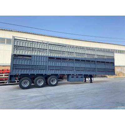 China Green Color Trucks Semi-Tailer 60t Stake Fence Cargo Semi Trailer Axle Number 2.3.4 for sale