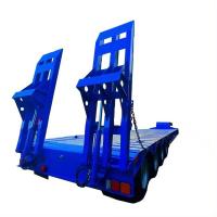 China 3 4 Axles Low Bed Boy Deck Flatbed Container Gooseneck Semi Trailer for 80 Ton Trucks for sale