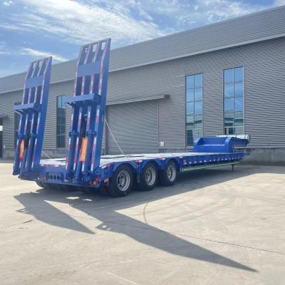 China 12 Tire Number Customized Low Bed Semi-Trailer for Construction Machinery Equipment for sale