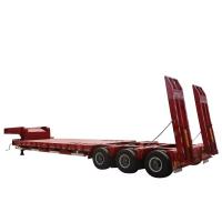China Gooseneck Excavator Transport Semi Trailer with 28t Landing Leg on Flatbed Container for sale