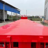 China 3 Axles 40 FT Flatbed 50 Ton Low Flatbed Semi Container Shipping Trailer with Design for sale
