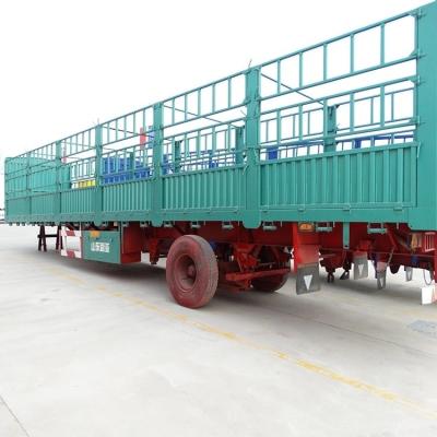 China Light Duty Van-Type Q345 Carbon Steel Tri Axle Fence Semitrailer with Van-Type Design for sale