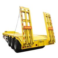China 3 Axle Low Bed Semi Trailer for Heavy Duty Excavator Transport 13500X3000X1550 mm Size for sale