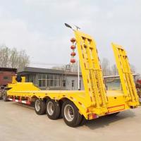 China 3 Axle Low Bed Semi Trailer for Heavy Duty Excavator Transport 13500X3000X1550 mm Size for sale
