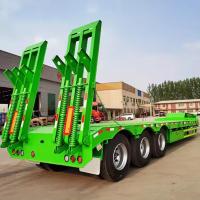 China 3 Axle Low Bed Semi Trailer for Heavy Duty Excavator Transport 13500X3000X1550 mm Size for sale