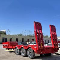 China 3 Axle 70 Ton 40 FT 40 Ton Loader Iron Hydraulic Used Lowbed Truck Lowboy Low Bed Semi Trailer for sale