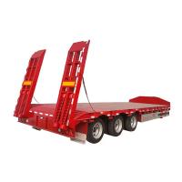 China 3 Axle 70 Ton 40 FT 40 Ton Loader Iron Hydraulic Used Lowbed Truck Lowboy Low Bed Semi Trailer for sale