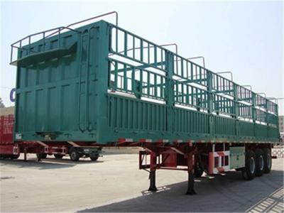 China 40FT 3 Axles Flatbed Truck Fence Semi Trailer with 8.12.16 Tire Number and Van-type for sale