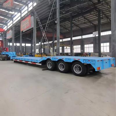 China 13500X3000X1550 mm Axle Low Bed Flatbed Semi Truck for Large Equipment Transportation for sale