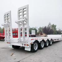 China 13500X3000X1550 mm Axle Low Bed Flatbed Semi Truck for Large Equipment Transportation for sale
