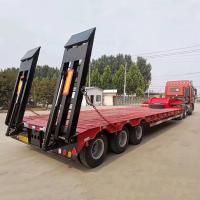 China 1820mm Tread 12 Tire Number Heavy Duty Gooseneck Low Loader Low Bed Lowboy Truck Trailer for sale