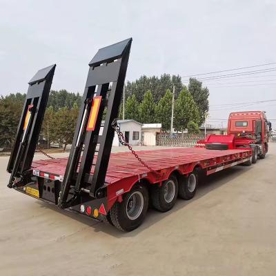 China 1820mm Tread 12 Tire Number Heavy Duty Gooseneck Low Loader Low Bed Lowboy Truck Trailer for sale