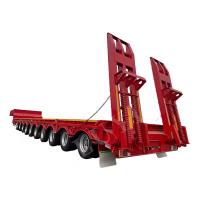 China 1820mm Tread 12 Tire Number Heavy Duty Gooseneck Low Loader Low Bed Lowboy Truck Trailer for sale
