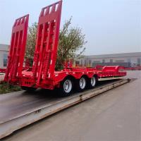 China 2.3 Axle Number Flatbed Semi Trailer for Heavy Duty 100-200 Ton Lowbed Transportation for sale