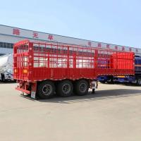 China 1 Year After-sales Service Van-type Livestock Transporter Semi-Trailer with Cattle Fence for sale