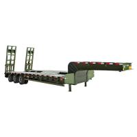 China Used Trucks Spare Parts Low Bed 2 Axle 30-60 Ton Truck Trailer with Flatbed Design for sale