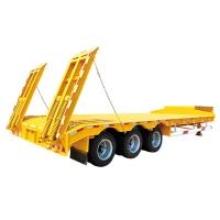 China 20 Ton Heavy Duty Industrial Transport Flatbed Platform Full Low Bed Trailer with No ABS for sale