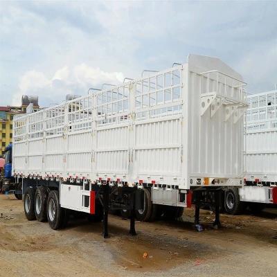 China Support 5.8 Tons 3-Axis Grid Format Semi Trailer with Fence Board Trailer Customizable for sale