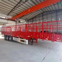 China Support 5.8 Tons 3-Axis Grid Format Semi Trailer with Fence Board Trailer Customizable for sale