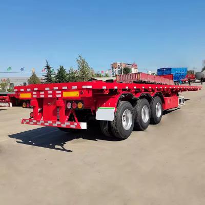 China 50 FT Semi Trailer Flatbed Tow Truck with Hydraulic Low Bed Trailer Heavy Duty Grade for sale