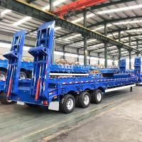 China 50 FT Semi Trailer Flatbed Tow Truck with Hydraulic Low Bed Trailer Heavy Duty Grade for sale